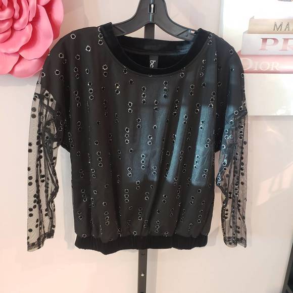 berek | Tops | New Berek Date Night Blouse In Black With Silver | Poshmark